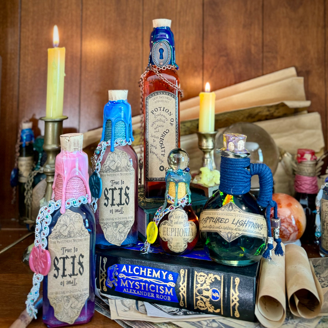 Magical apothecary bottle props that swirl. change color and glow ...