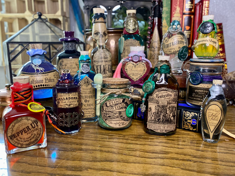 Magical apothecary bottle props that swirl. change color and glow ...