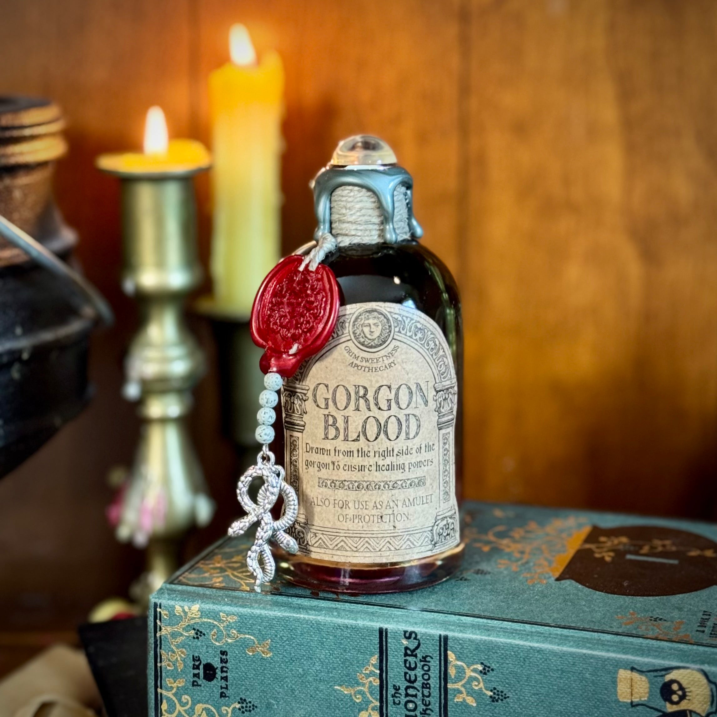 Gorgon Blood, Color Changing Potion Bottle Prop – Grim Sweetness Apothecary