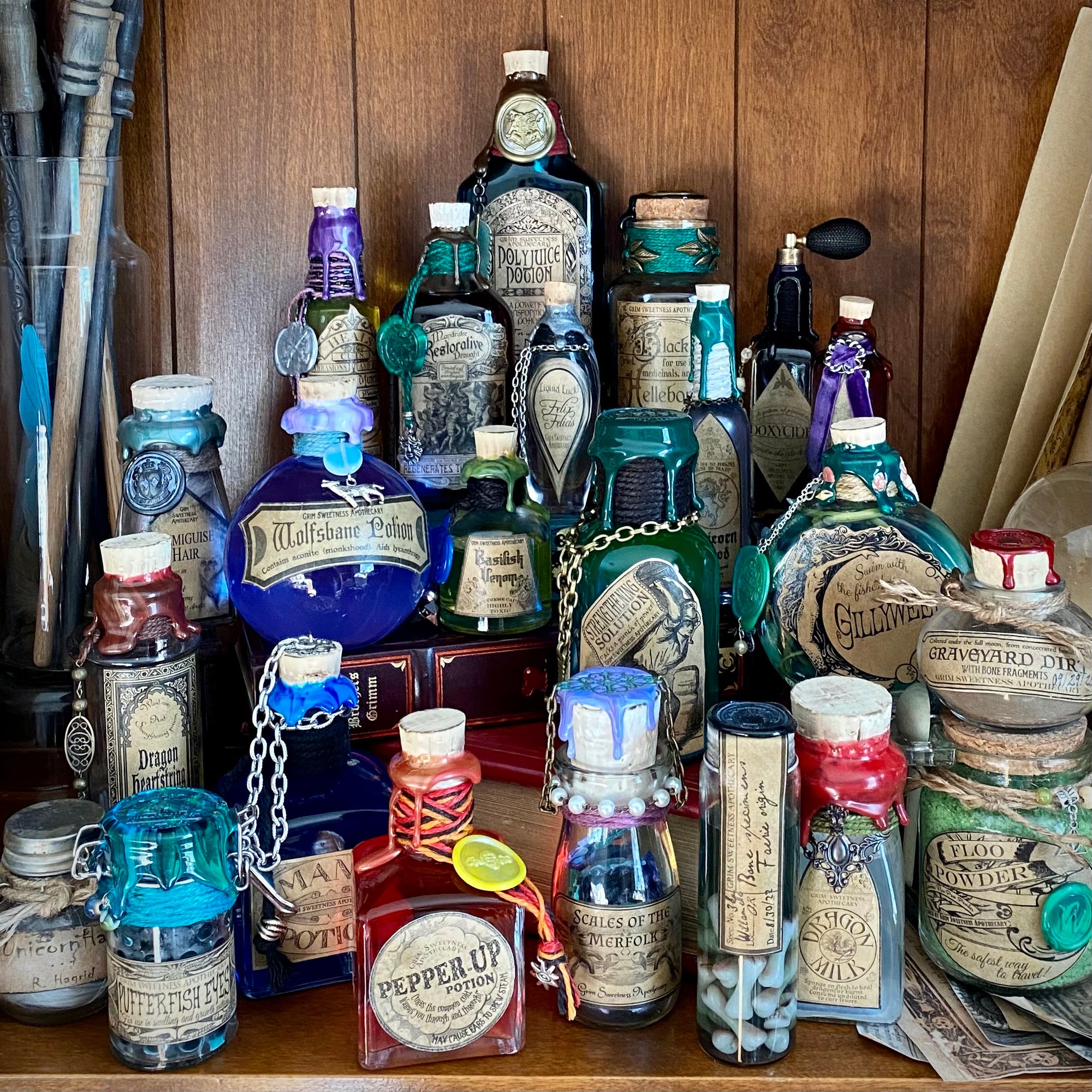 Magical apothecary bottle props that swirl. change color and glow ...