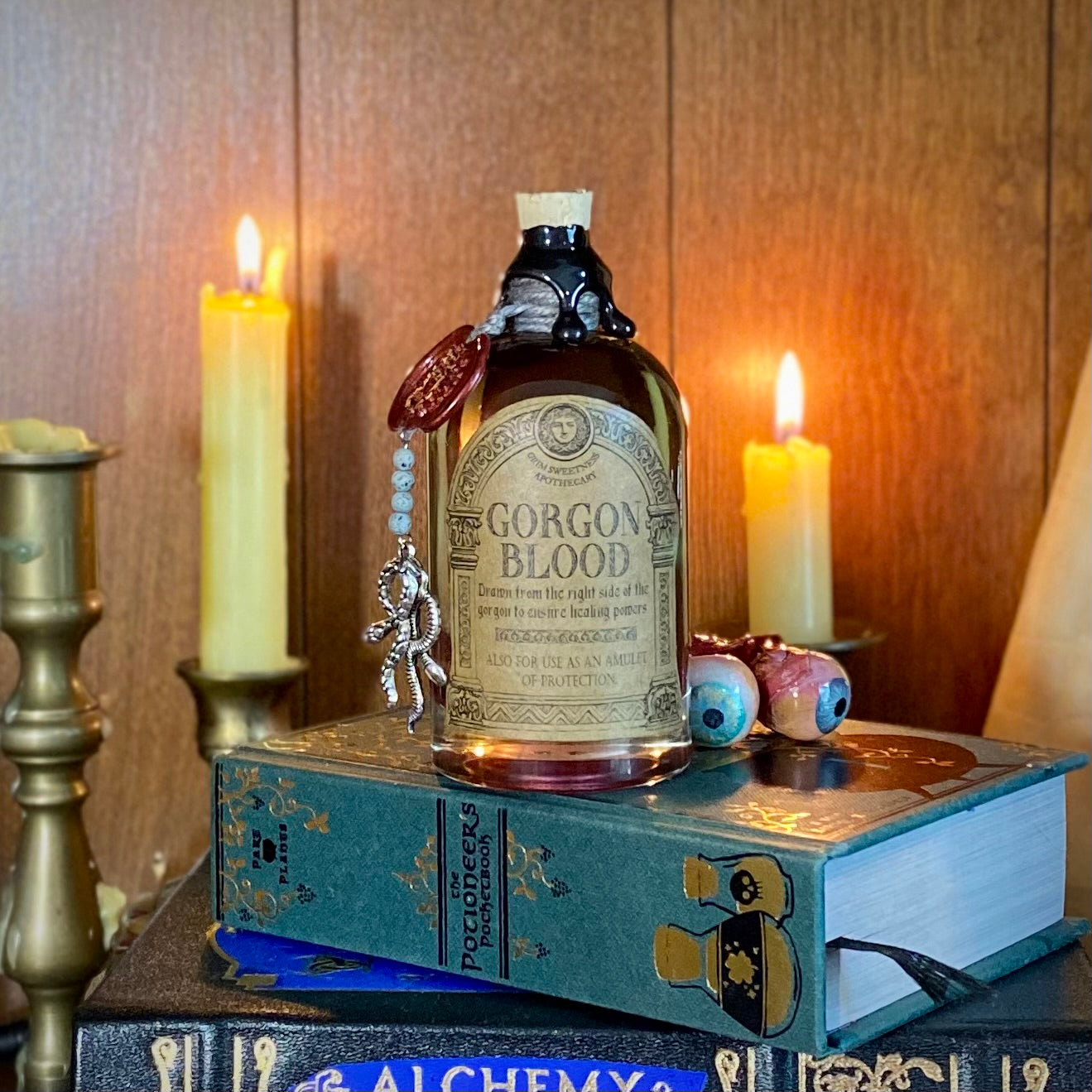 Gorgon Blood, Color Changing Potion Bottle Prop – Grim Sweetness Apothecary
